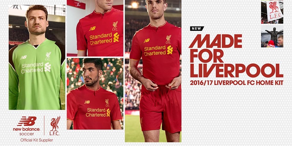 New Balance presentó el Liverpool Home Kit 2016/17 - Marca de Gol