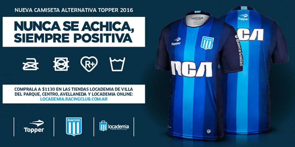 Nueva camiseta Racing Topper Alternativa 2016 - Marca de Gol